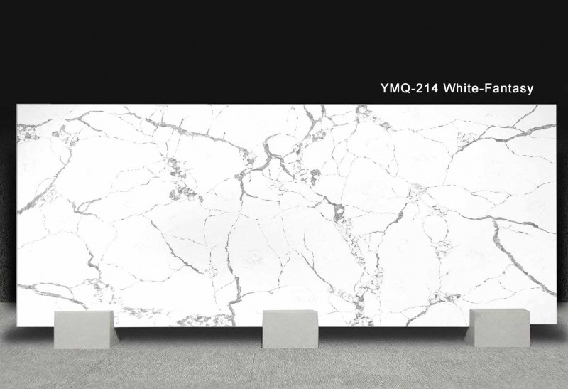 Super White Quartz Slabs (YMQ217) - quartz countertops - Yomi Stone