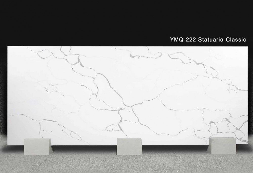 Venus White Quartz Slabs (YMQ230) - quartz countertops - Yomi Stone