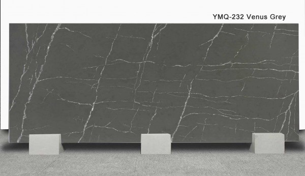 Venus Grey Quartz Slabs (YMQ232) - quartz countertops - Yomi Stone