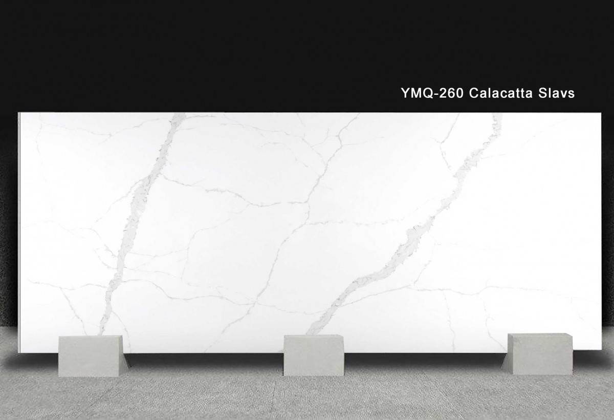 Calacatta Greece Quartz Slabs (YMQ227) - quartz countertops - Yomi Stone