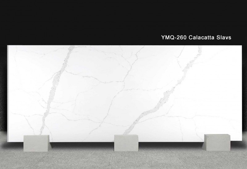 Calacatta Tree Quartz Slabs (YMQ218) - quartz countertops - Yomi Stone