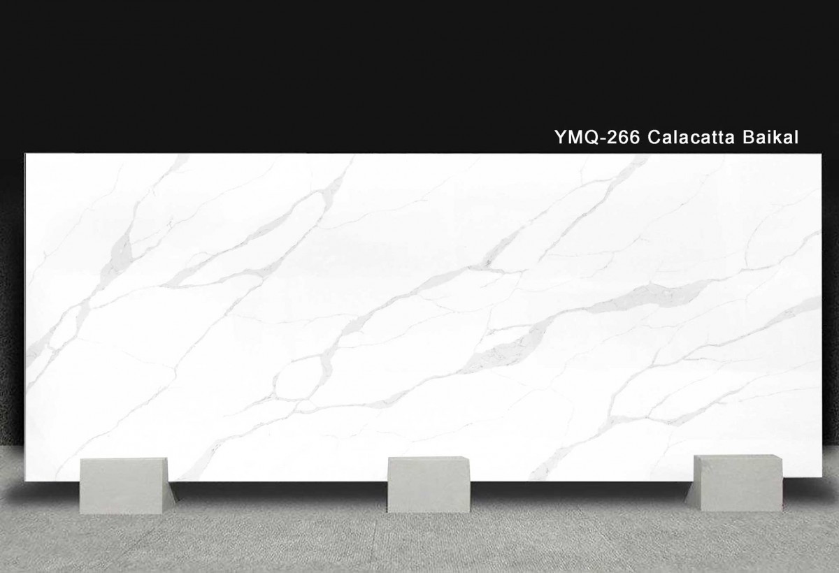 Calacatta Alaska White (YMR119) - quartz countertops - Yomi Stone